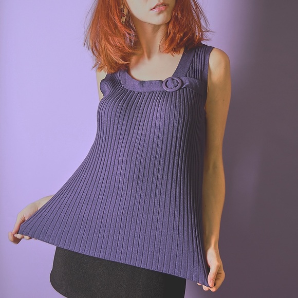Dress Barn | Tops | Plum Purple Ribbed 6s Gogo Style Tank Top | Poshmark